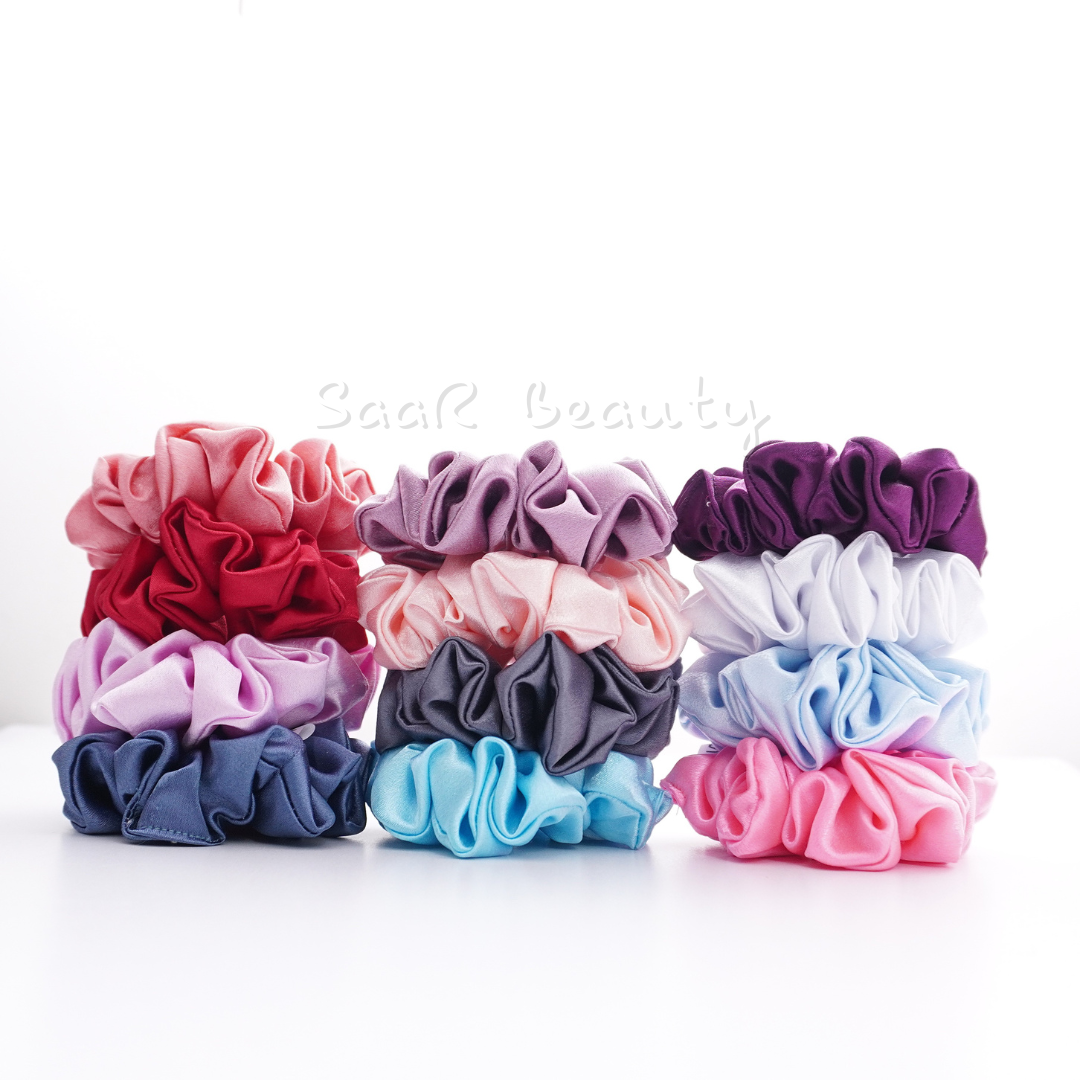 SaaR Beauty Fluffy Silk Satin Scrunchies – Soft, Luxurious, and Perfec ...