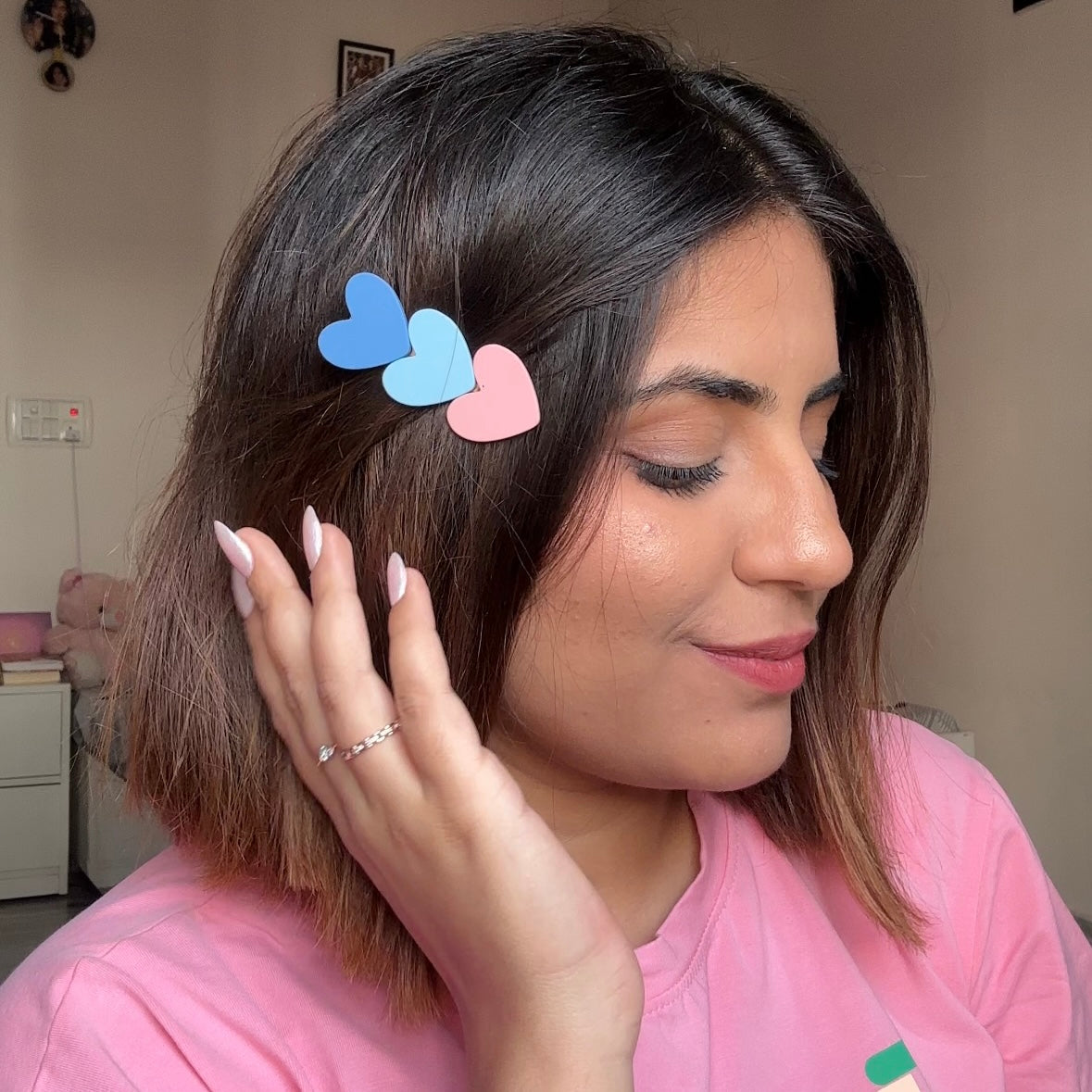 Premium Heart Hair Clips – Set of 3 Matte Pastel Clips by SaaR Beauty ...